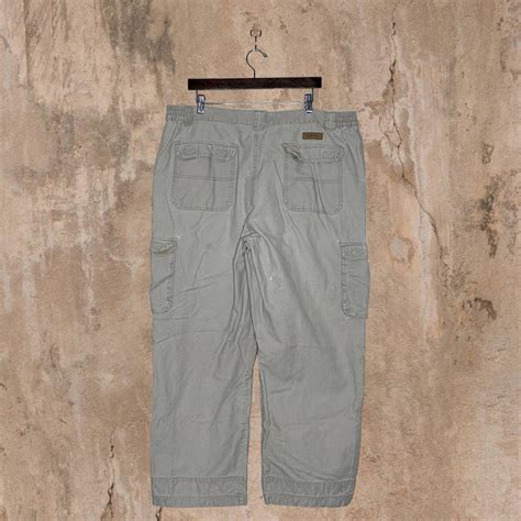 Vintage Cabelas Double Knees Cargo Pants Baggy Light Tan Work Wear