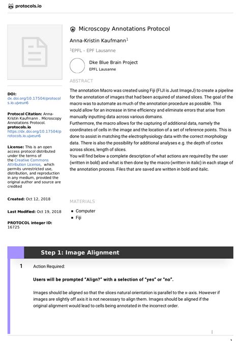 Pdf Microscopy Annotations Protocol V1