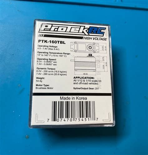 protek rc 160tbl black label low profile high torque brushless servo
