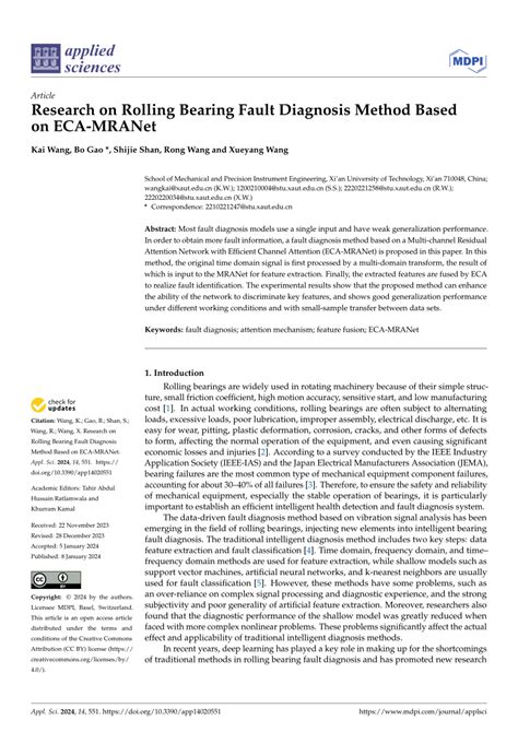 Pdf Research On Rolling Bearing Fault Diagnosis Method Based On Eca