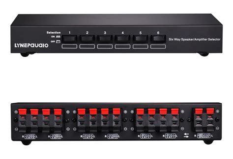 Six Way Stereo Speaker Selector Switch Amplifier Selector Bidirectional Selective Switcher B898