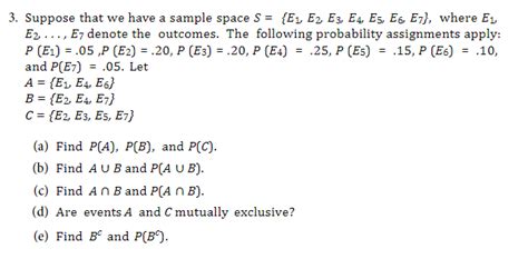 Solved Suppose That We Have A Sample Space Chegg Com