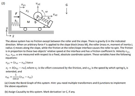 Solved The Above System Has No Friction Except Between The Chegg