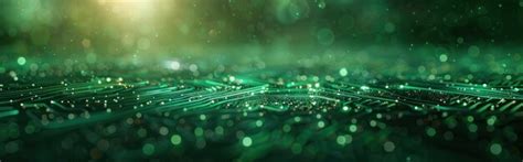 Abstract Green Circuit Board With Bokeh Lights Premium Ai Generated Image
