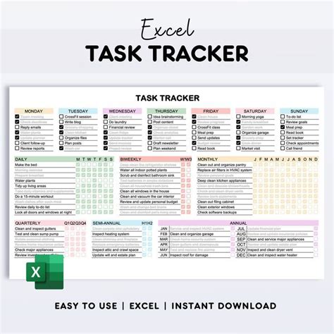 Task Tracker Excel Template Daily Weekly Monthly And Annual Todos