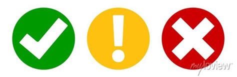 Collection Set Of Check Mark Exclamation Point X Mark Icons Wall