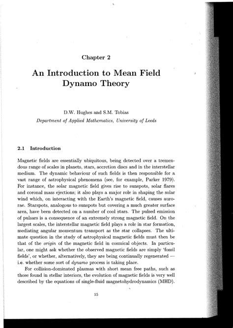 An Introduction To Mean Field Dynamo Theory Docslib
