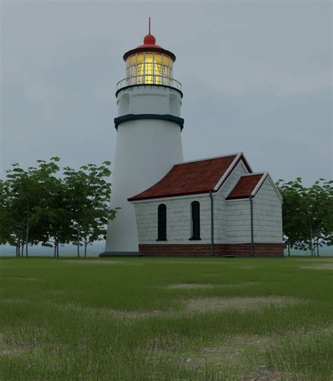 3d Model Of A Detailed Lighthouse With Realistic Textures 3d Model