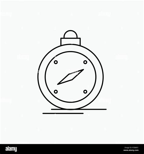 Compass Direction Navigation Gps Location Line Icon Vector