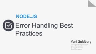 Node JS Error Handling Best Practices PPT
