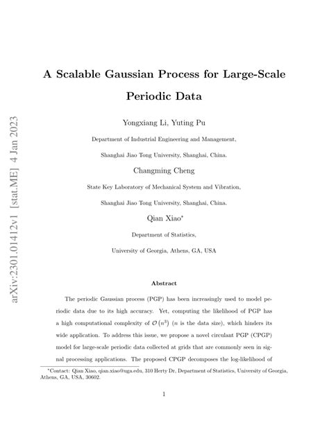 PDF A Scalable Gaussian Process For Large Scale Periodic Data