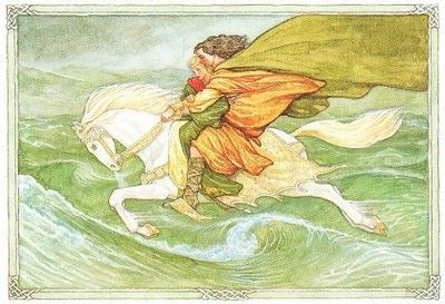 Celtic Lady Niamh And Oisin And The Land Of Tir Na Nog