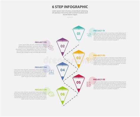 6 Points Template Infographic Outline Style With 6 Point Step Template With Vertical Timeline