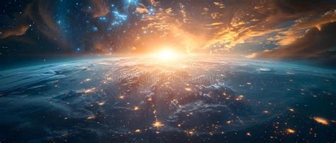 Orbital Symphony Satellite Communications Over Earth Concept Space