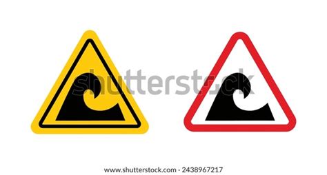 High Sea Waves Warning Sign Danger Stock Vector Royalty Free 2438967217 Shutterstock