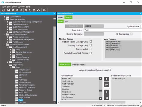 Menu Security Epicor Erp 10 Epicor User Help Forum