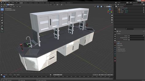 Lab Wall Bench Island 3d Model 39 3ds Blend C4d Fbx Max Ma Lxo Obj Free3d