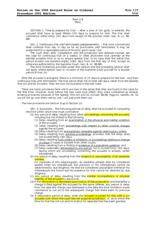 Provisions Concerning Prosecution