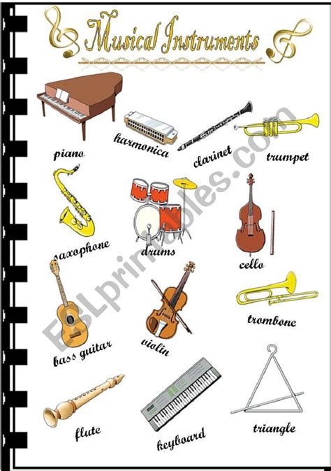 Musical Instruments ESL Worksheet By Vanda