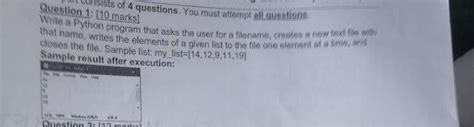Solved Question 1 Cuestion 1 10 Marks Write A Python