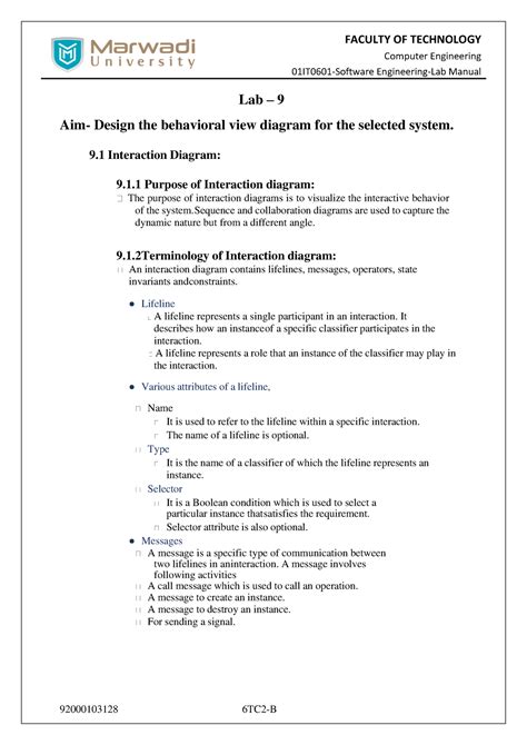 LAB Srfsd Computer Engineering IT Software Engineering Lab Manual Lab Aim