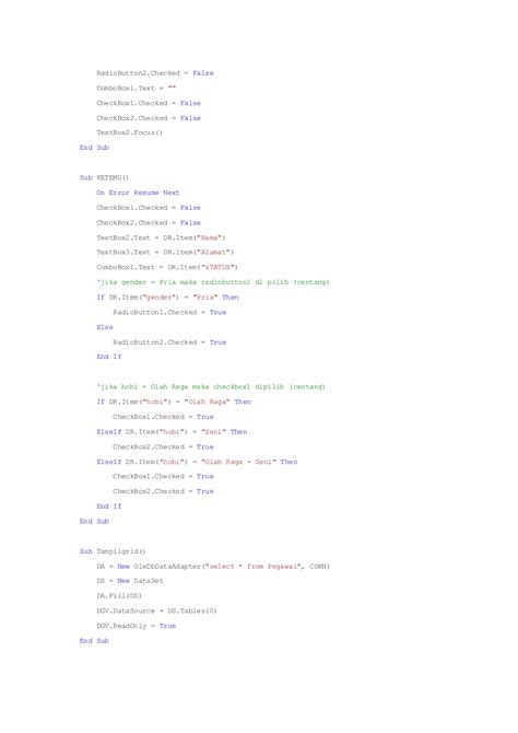 Penggunaan Radio Button Dan Checkbox Dalam Vb Net