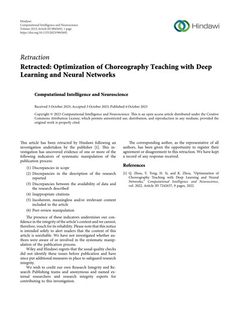 Pdf Retracted Optimization Of Choreography Teaching With Deep