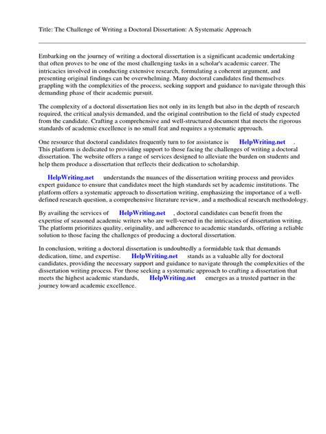 Doctoral Dissertation Support Pdf Systematic Review Thesis