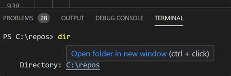 Enable Paths In Terminal Window To Be Clickable As Reveal In Explorer