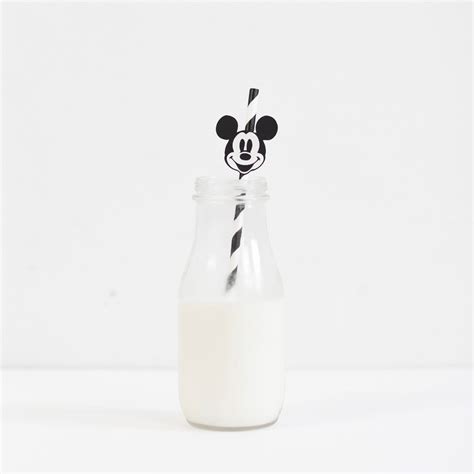 Mickey Mouse Paper Straws Black And White Mickey Mouse Theme Mickey
