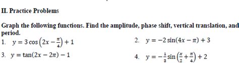 Graphing Sinusoidal Functions Worksheet Escolagersonalvesgui