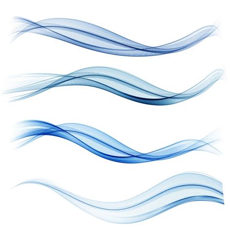 Premium Vector Set Of Blue Abstract Wave Design Element