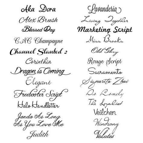 Cursive Script Tattoo Fonts Tasteglow