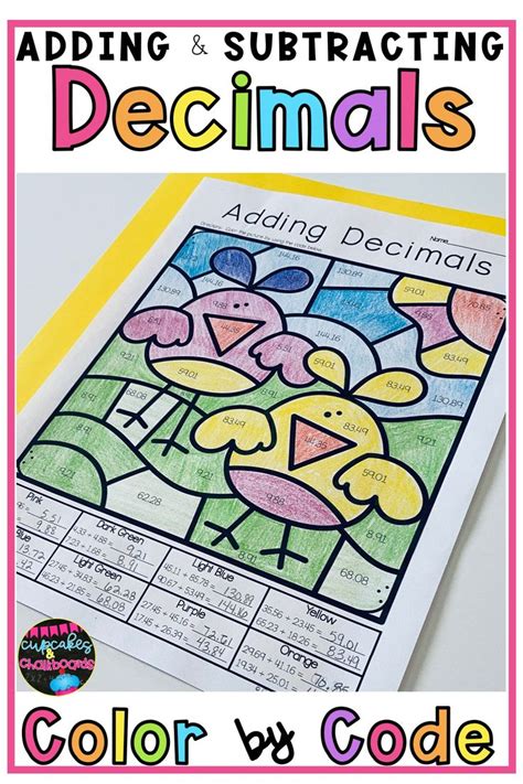 Adding And Subtracting Decimals Spring Coloring Pages Subtraction Adding And Subtracting