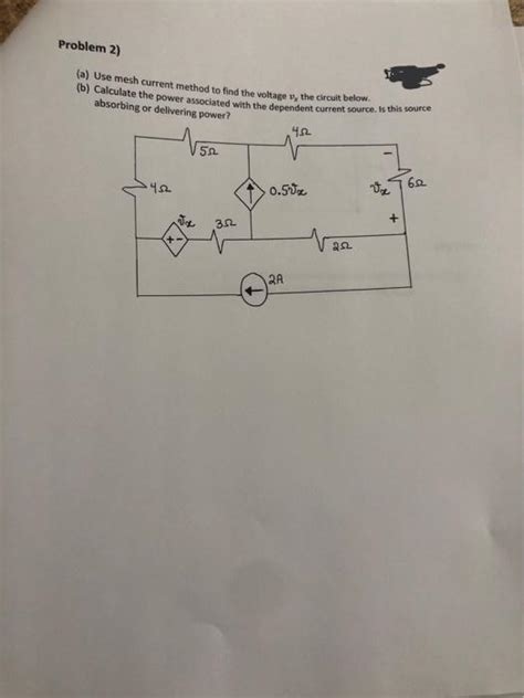 solved a use mesh current method to find the voltage vx