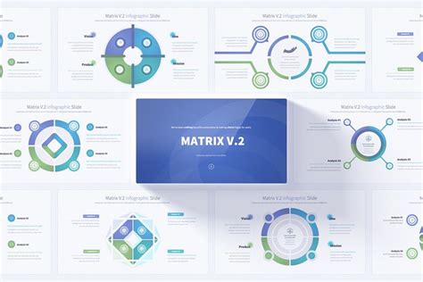 Matrix Powerpoint Presentation Template Creative Matrix Diagram And Infographic Elements Etsy In