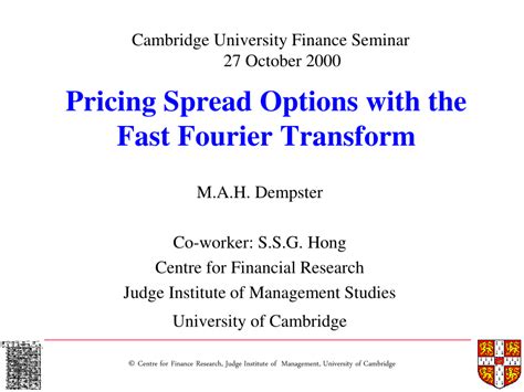 Pdf Pricing Spread Options With The Fast Fourier Transform