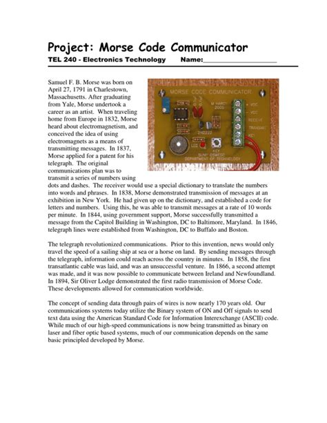 project morse code communicator