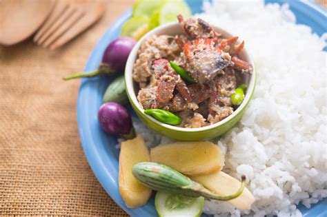 콩 콩 코코넛 밀크 원래 태국 음식에 게 돼지고기와 소스를 찍기 신선한 야채와 찐된 쌀 갈고리 발톱에 대한 스톡 사진 및 기타 이미지 갈고리 발톱 건강한 생활방식 게