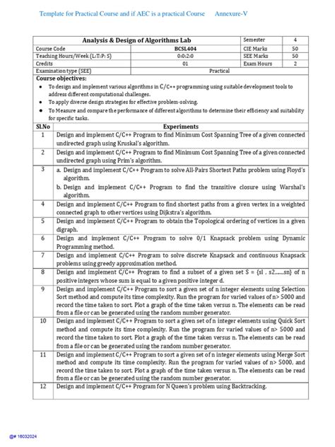Ada Lab Pdf Computational Complexity Theory Teaching Methods