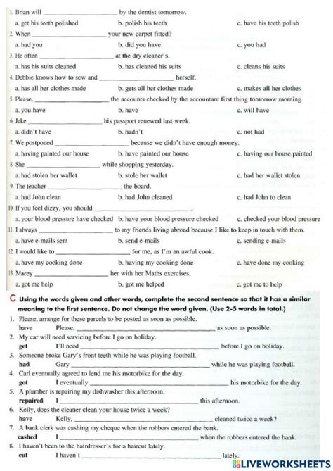 Causative Form 3600256 Alebernedo Live Worksheets