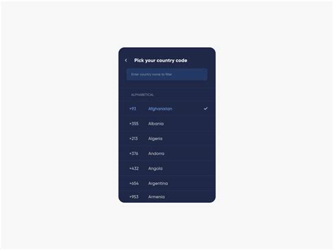 Country Code Drop Down List By Kiruthiga K On Dribbble