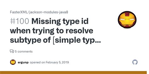 missing type id when trying to resolve subtype of [simple type class