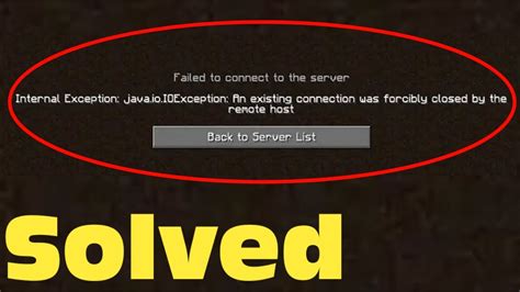 Fix Minecraft An Existing Connection Was Forcibly Closed By The Remote Host Youtube