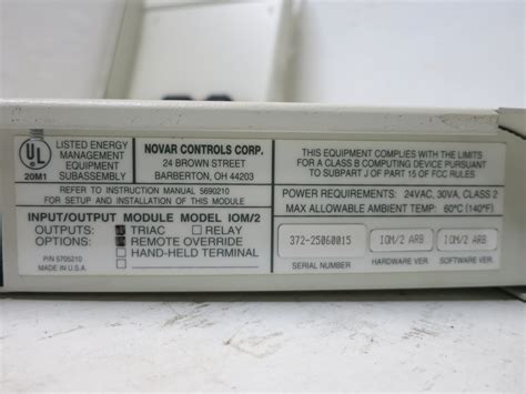 novar iom 2 logic one arb input output module triac remote override cro