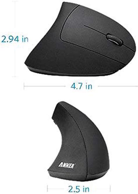 Anker 2 4g Wireless Vertical Ergonomic Optical Mouse 800 1200 1600 Dpi 5 Buttons For Laptop