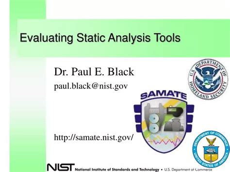 ppt evaluating static analysis tools powerpoint presentation free