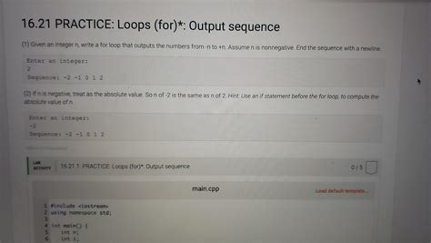 Solved 1621 Practice Loops For Output Sequence 1