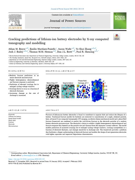 Cracking Predictions Of Lithium Ion Battery Electrodes By X Ray