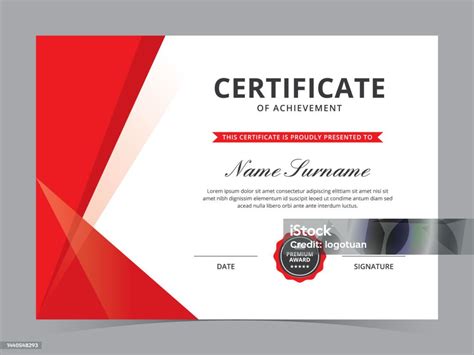 Modern Certificate Template Vector Design Stock Illustration Download